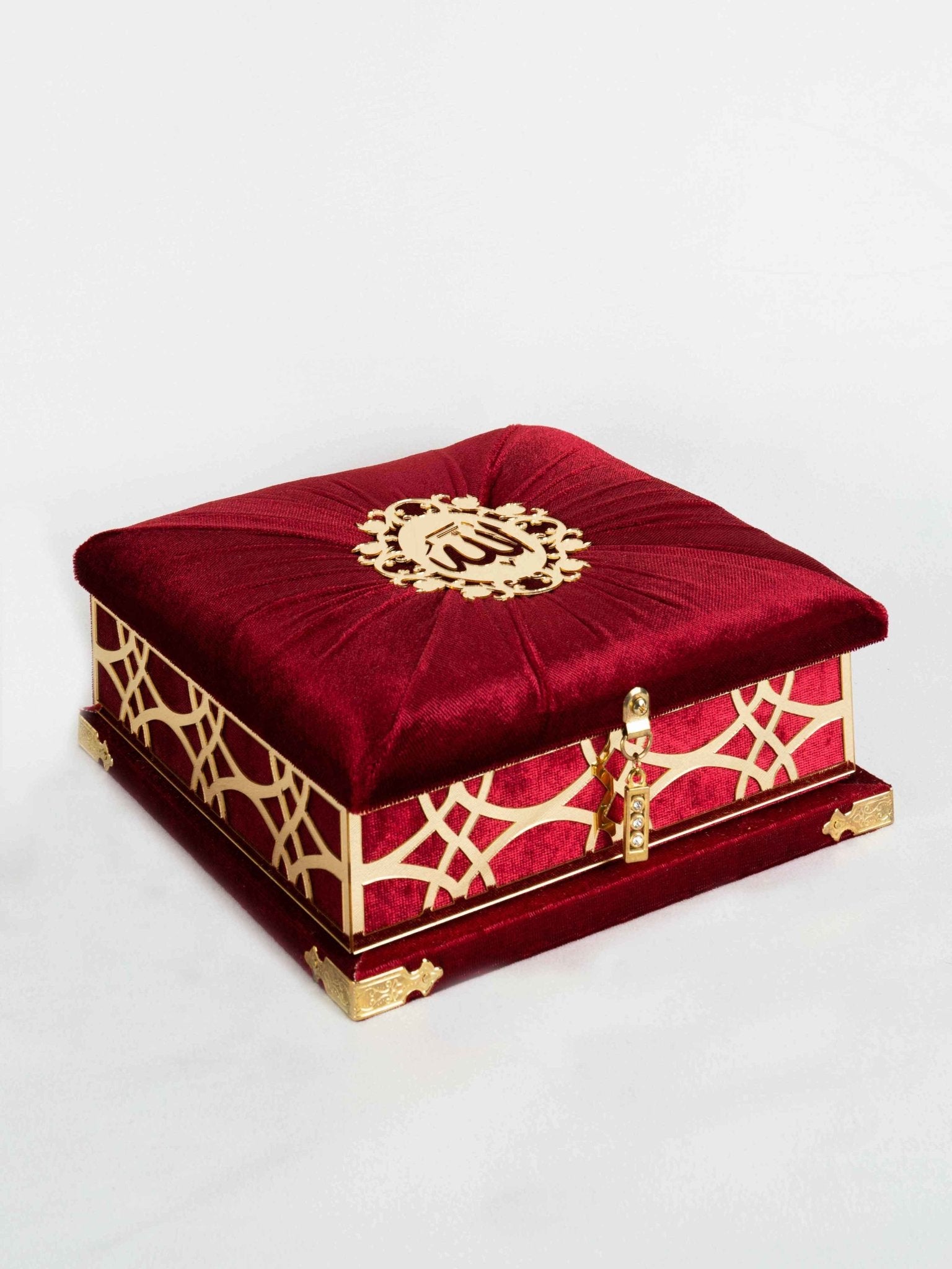 Holy Quran Burgundy Velvet Box, Decorative Islamic Keepsake & Eid Gift ...