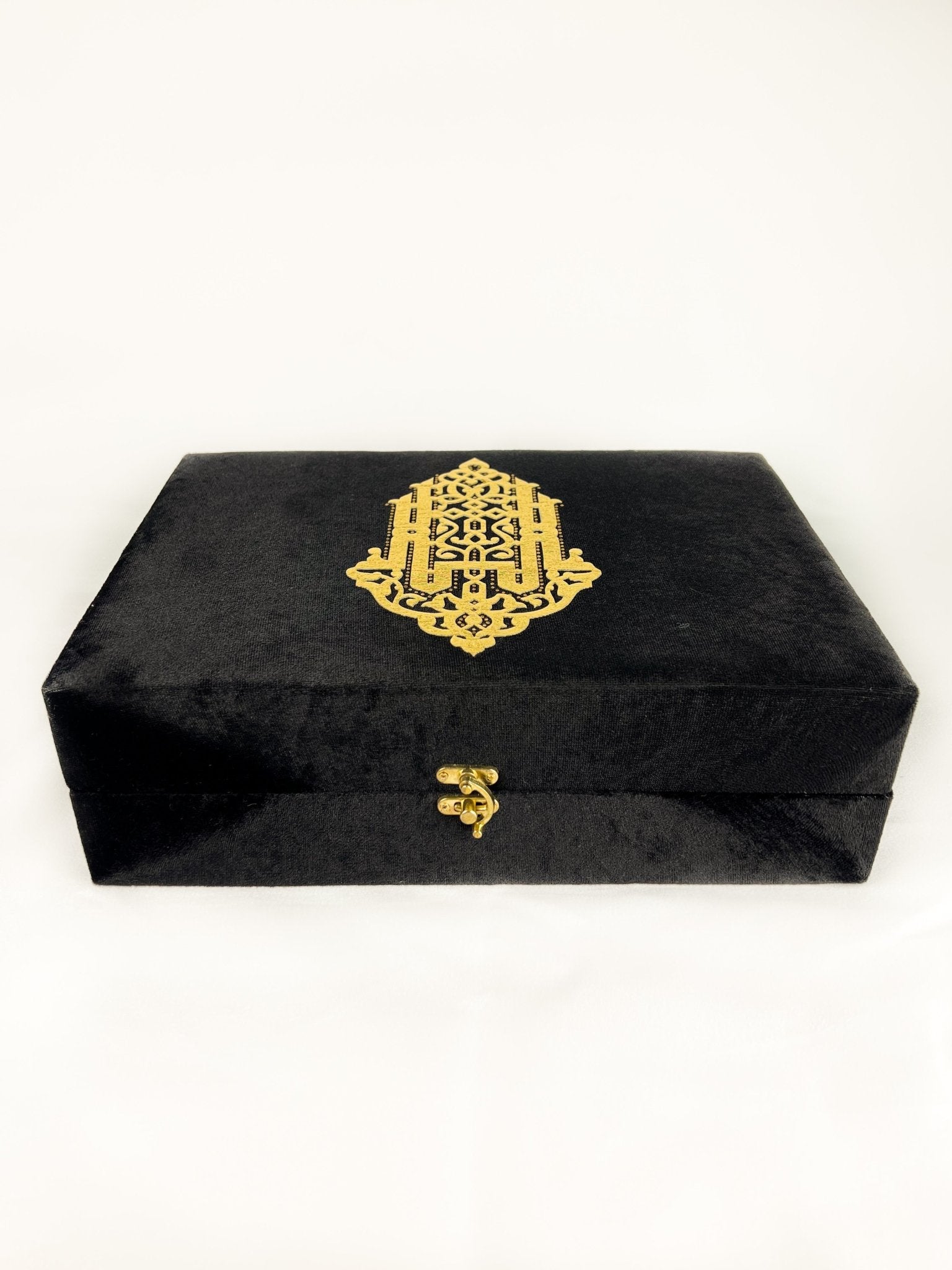 Luxury Islamic Gift Box Set, Prayer Rug, Quran & Rosary Ottoman Black ...